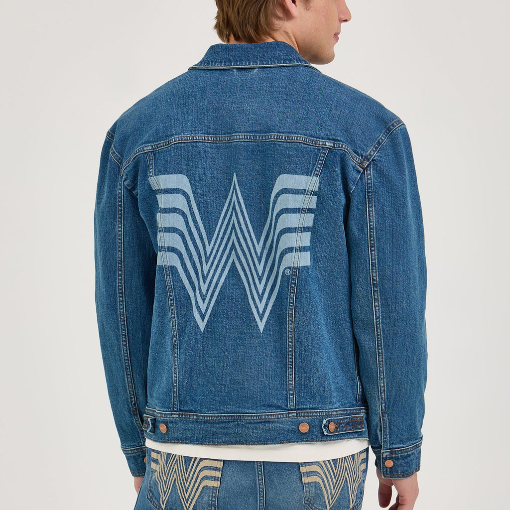 Wrangler® x Whataburger® Men's Laser Denim Jacket – WHATASTORE